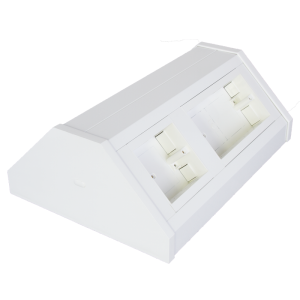 1 + 2 Gang Aluminium Dual Bench Trunking Unit White - Centaur