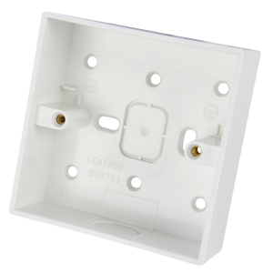 1 Gang 32 mm PVCu Surface Box Square Corners 20 mm KO White - Centaur