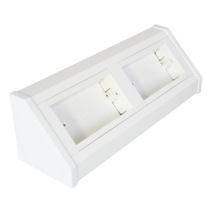 2 + 2 Gang Aluminium Bench Trunking Unit White - Centaur
