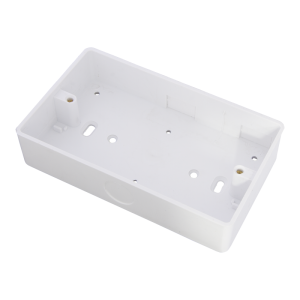 2 Gang 32 mm Deep PVCu Moulded Surface Pattress Back Box Round Corners ...