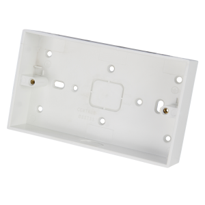 2 Gang 32 mm PVCu Surface Box Square Corners 20 mm KO White - Centaur