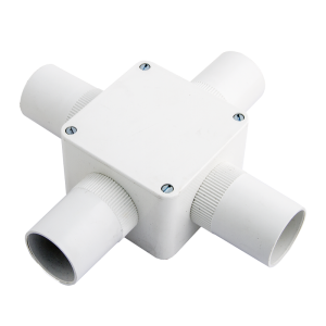 32 mm PVCu Conduit 4 Way Box White - Centaur