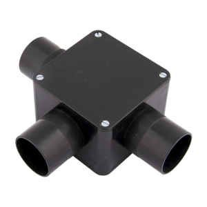 32 mm PVCu Conduit Tee Box Black - Centaur