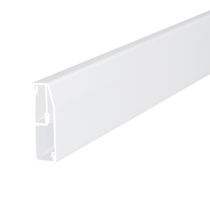 80 mm x 25 mm 2 Compartment Skirting Trunking White (3m Length) - Centaur