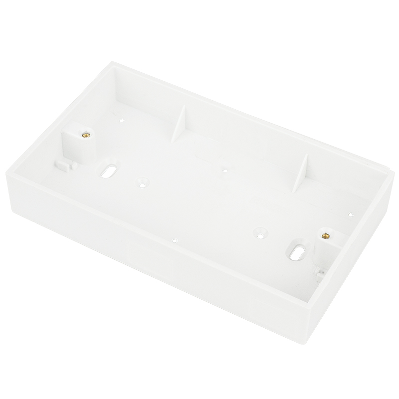 2 Gang 25 mm Deep PVCu Moulded Surface Pattress Back Box Plain Sides ...