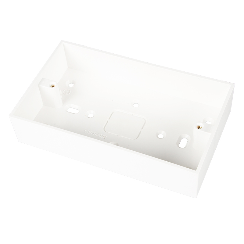 2 Gang 32 mm Deep PVCu Moulded Surface Pattress Back Box Plain Sides ...