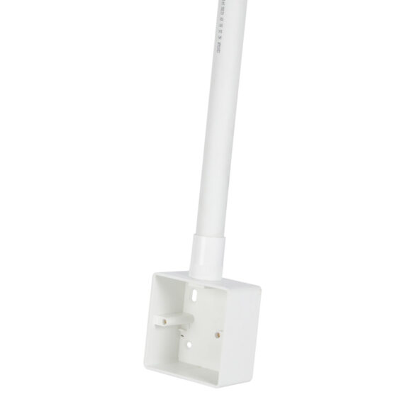 25mm 2m PVCu Hockey Stick c/w 1 Gang Plastic Back Box & 90 Degree bend ...